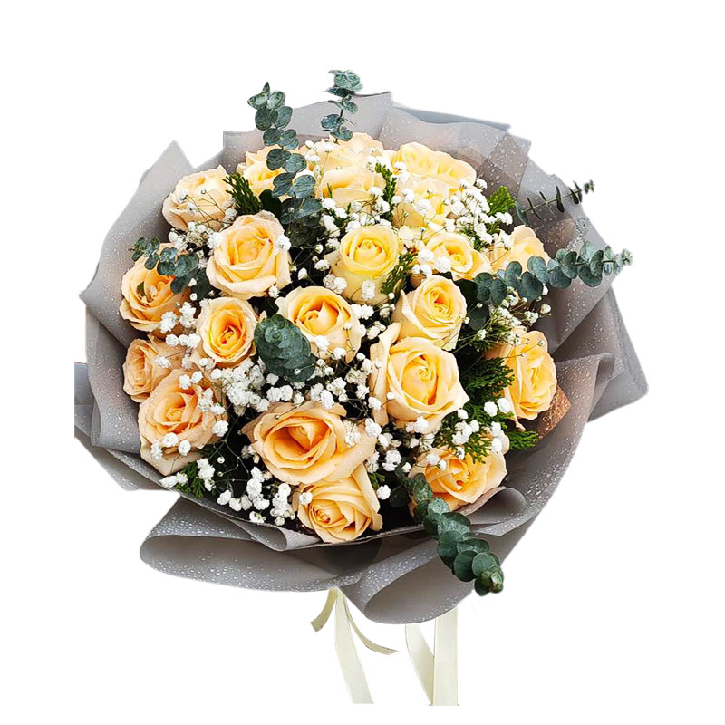 24 Elegance Long Stem Yellow Roses - Viet Flowers